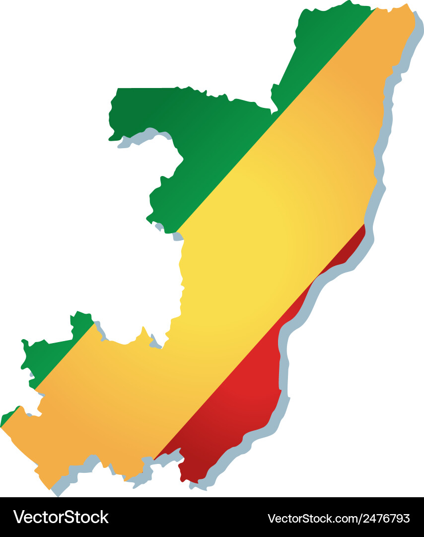 Congo Republic Flag Map Royalty Free Vector Image
