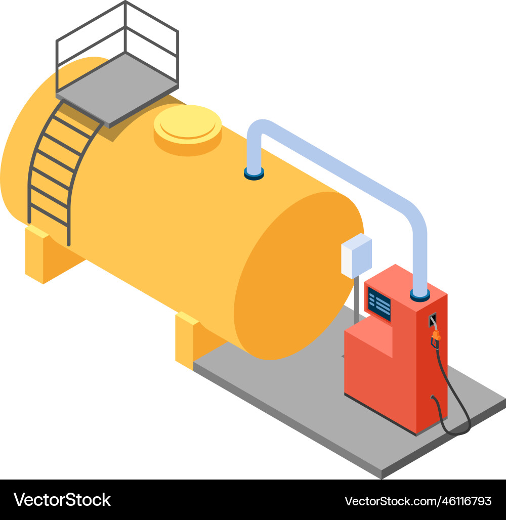Gas station cistern composition Royalty Free Vector Image