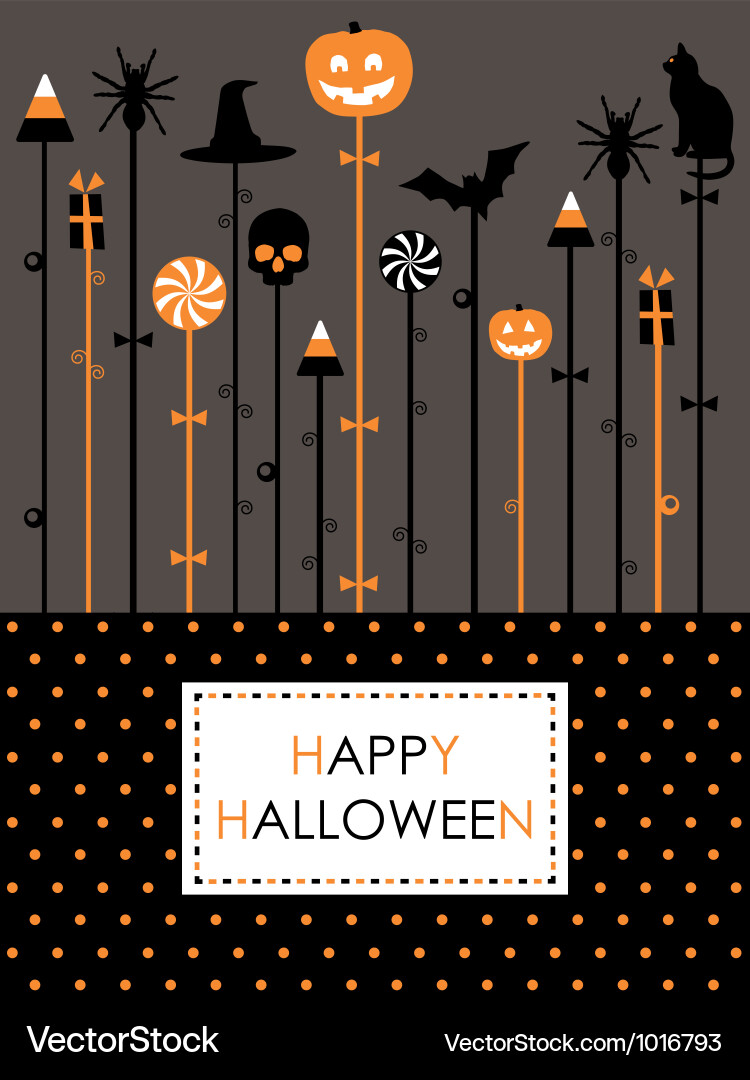 Halloween party card Royalty Free Vector Image
