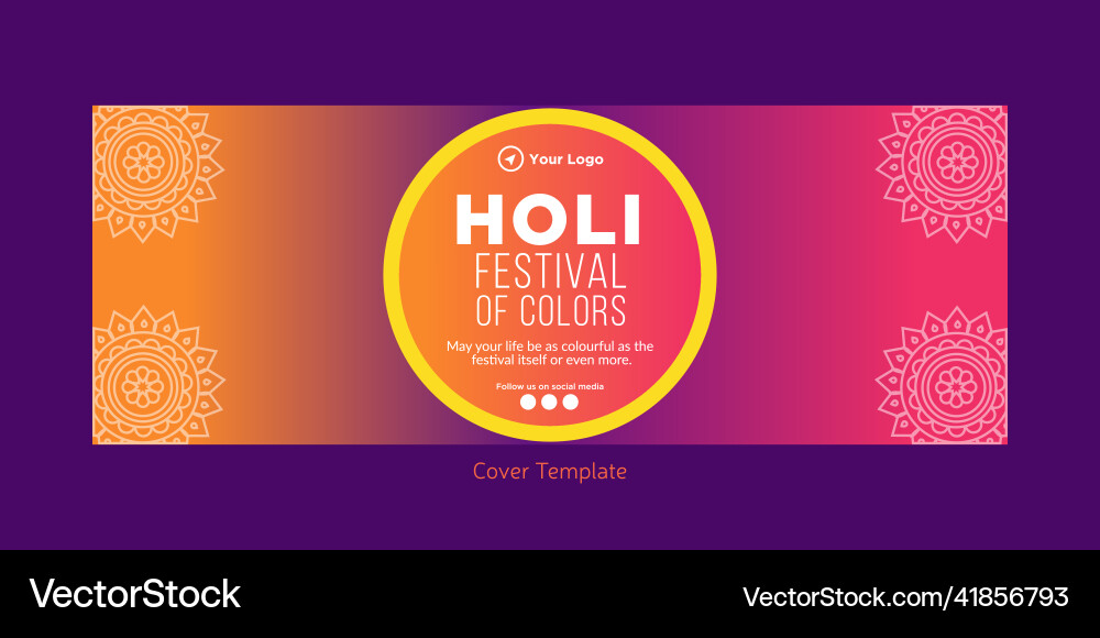 Happy holi cover page design Royalty Free Vector Image