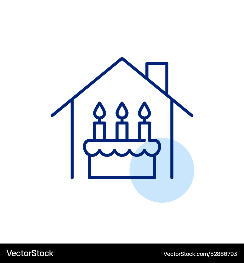 House with cake candles inside housewarming Vector Image