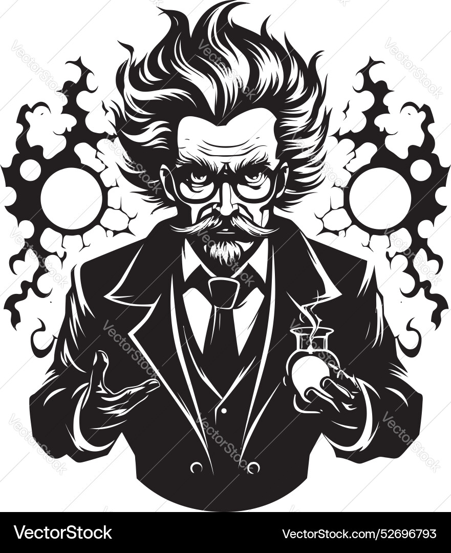 Innovation insanity emblem graphics lab rat labs Vector Image