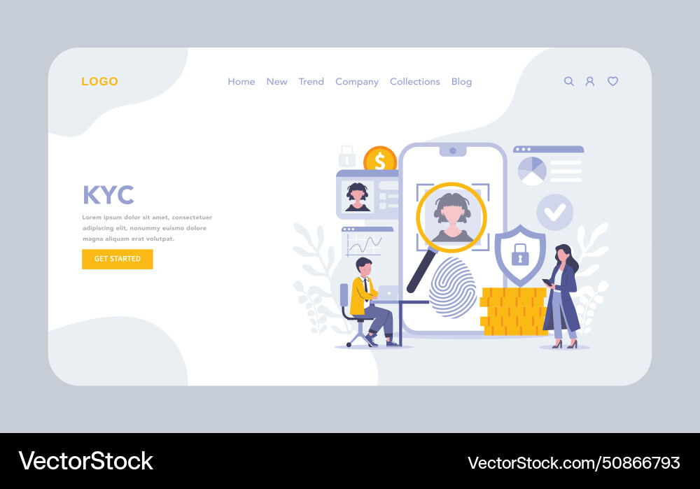 Kyc concept flat Royalty Free Vector Image - VectorStock