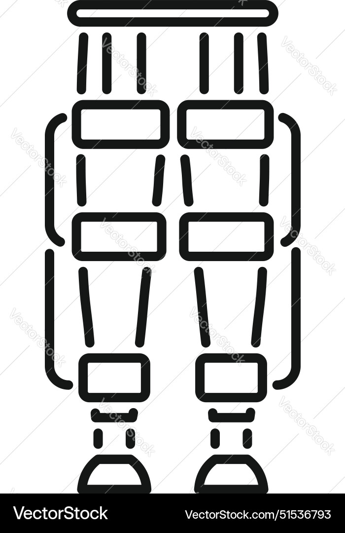 Leg braces supporting injured legs Royalty Free Vector Image