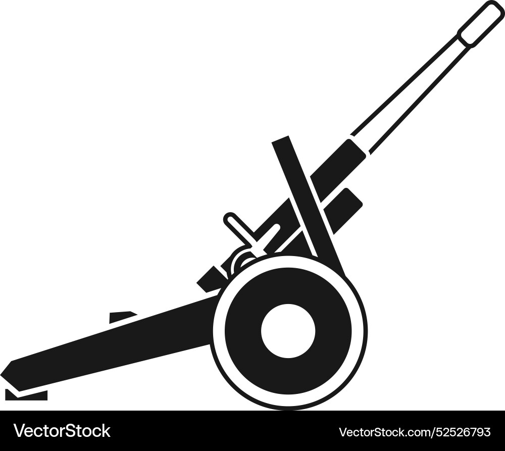 Machine gun black icon army war weapon Royalty Free Vector