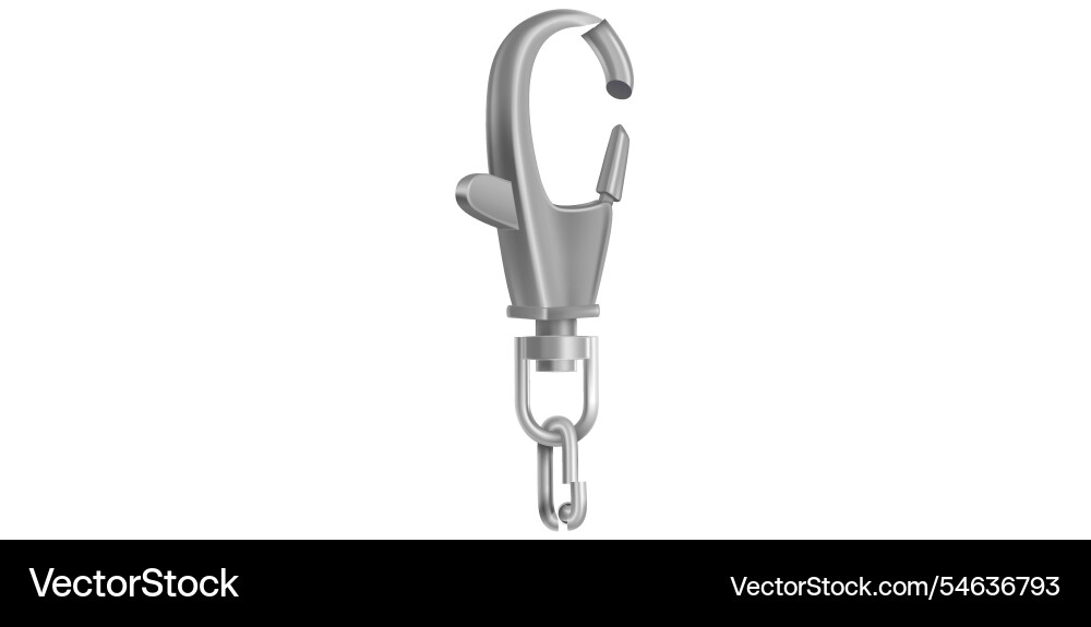 Realistic silver metal clasp Royalty Free Vector Image