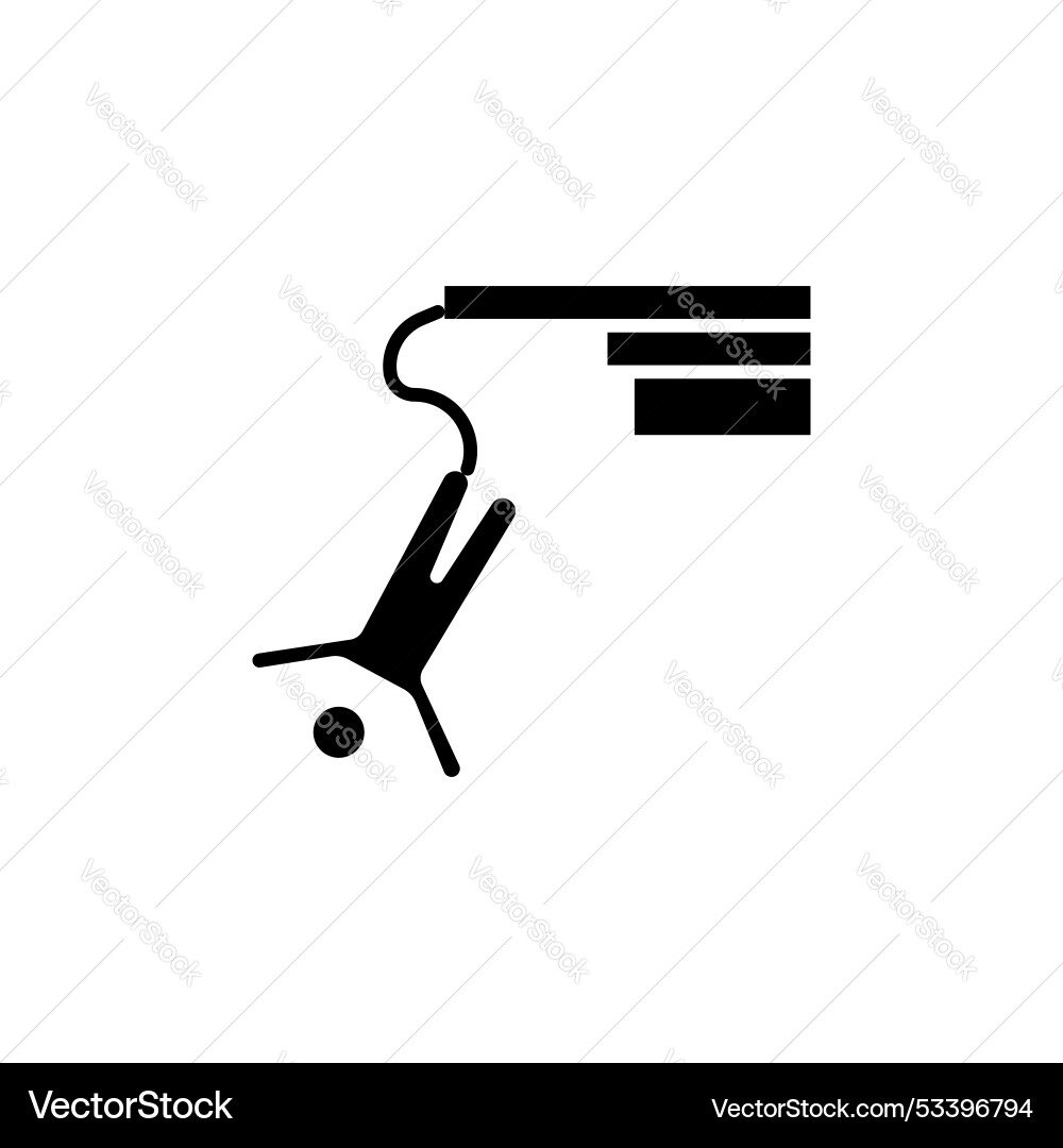 Bungee jumping line icon isolated on white Vector Image