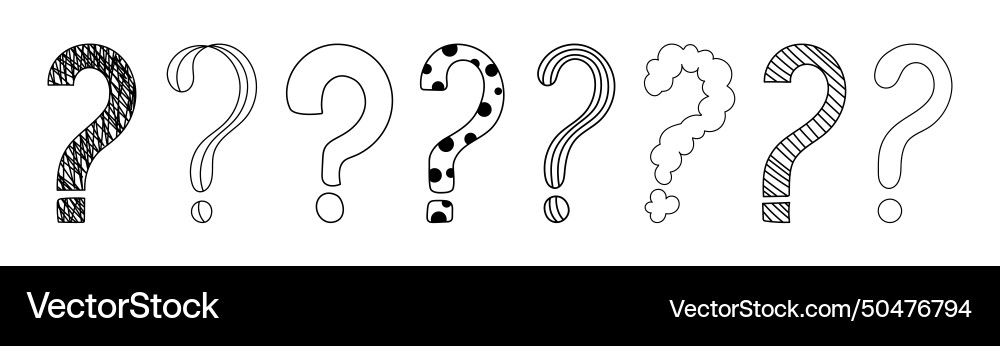 Doodle question mark hand drawn sketch Royalty Free Vector