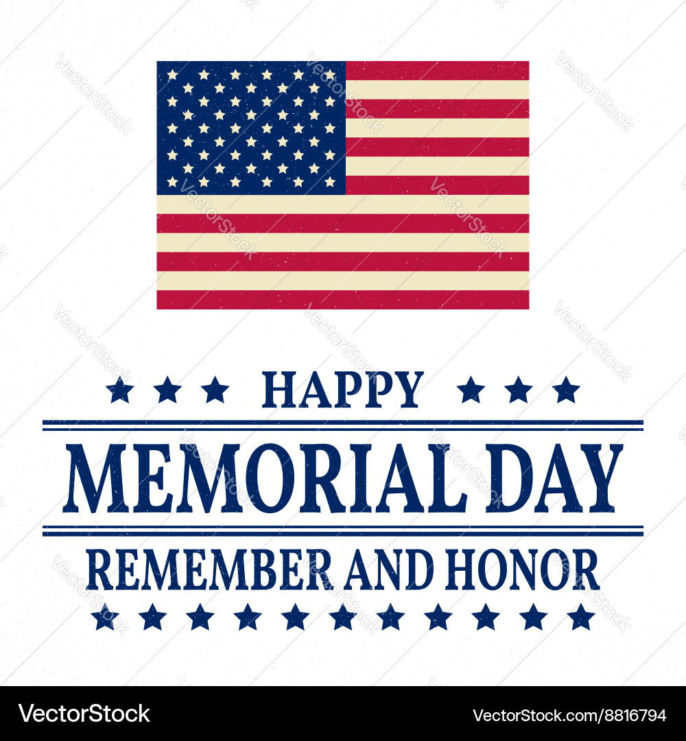 Happy memorial day background template Royalty Free Vector