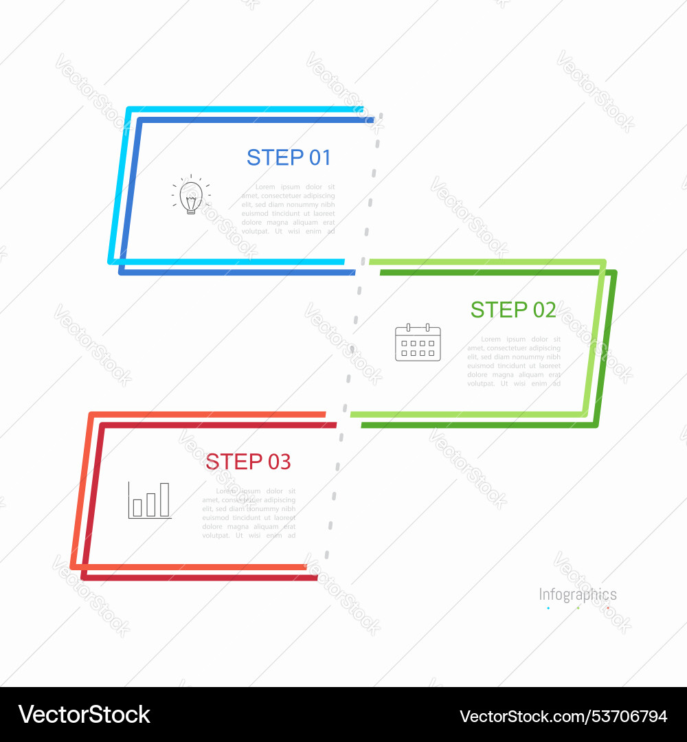 Infographic 3 options design elements Royalty Free Vector
