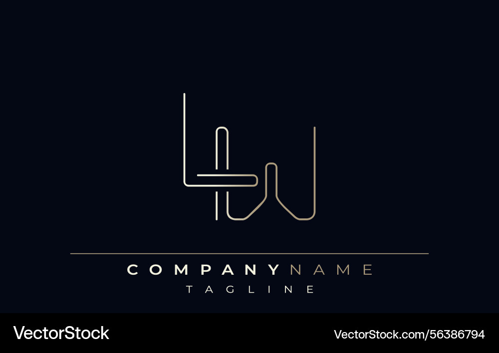 Lw abstract line style logo Royalty Free Vector Image