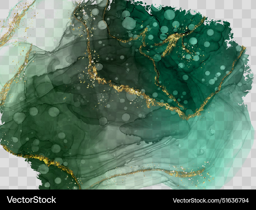 Natural deep green abstract watercolor art Vector Image
