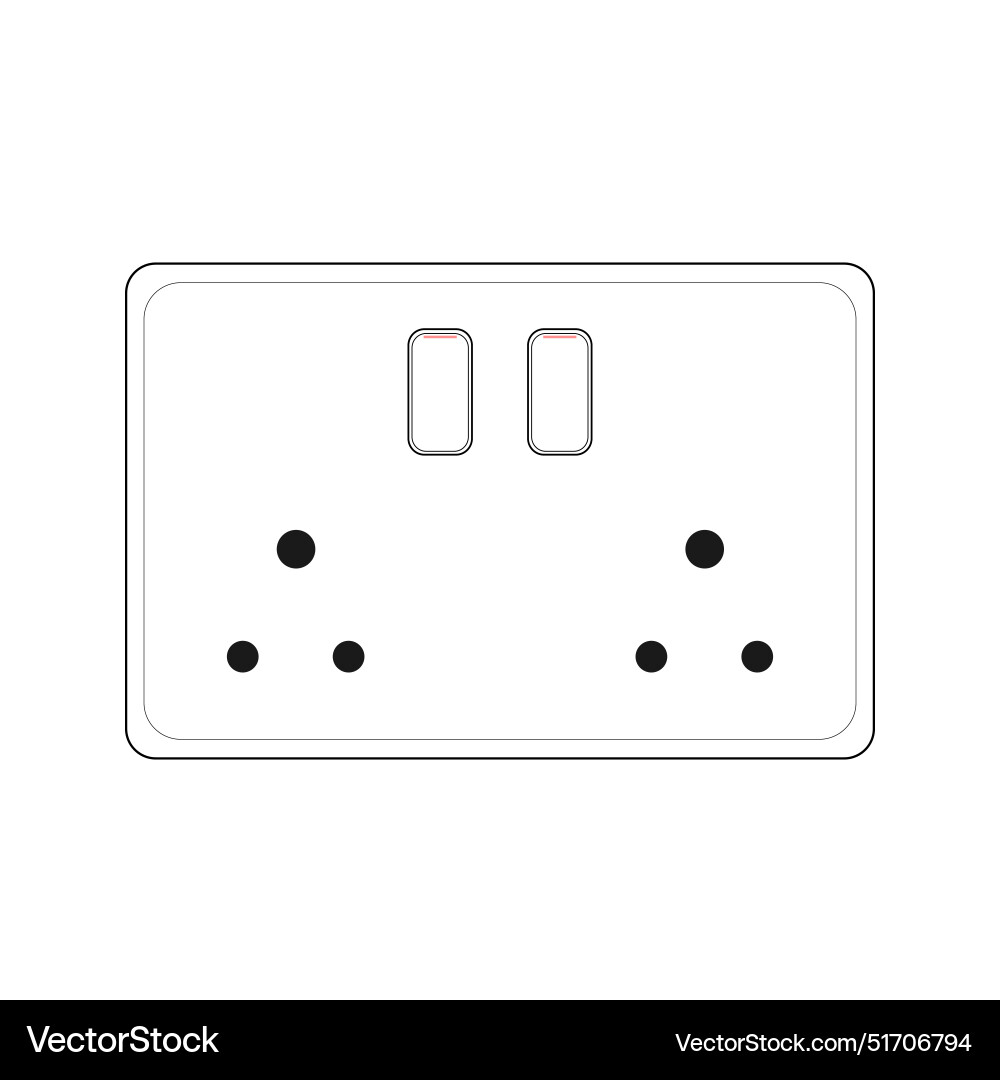 Power plug double socket outlet type k with switch