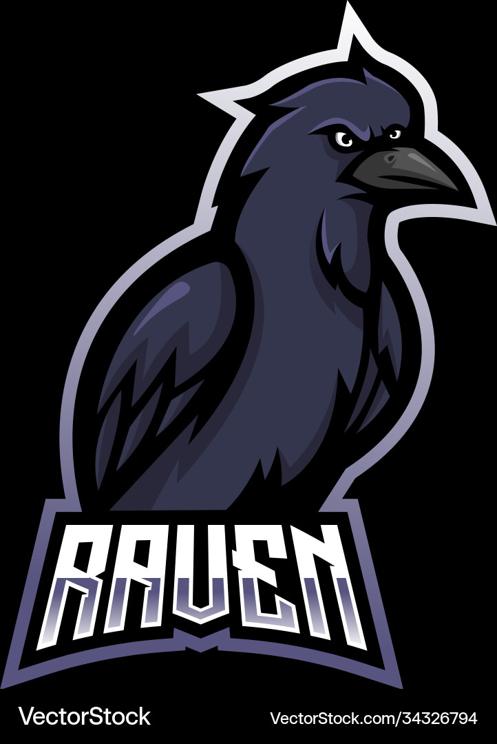 Raven mascot logo design with modern Royalty Free Vector