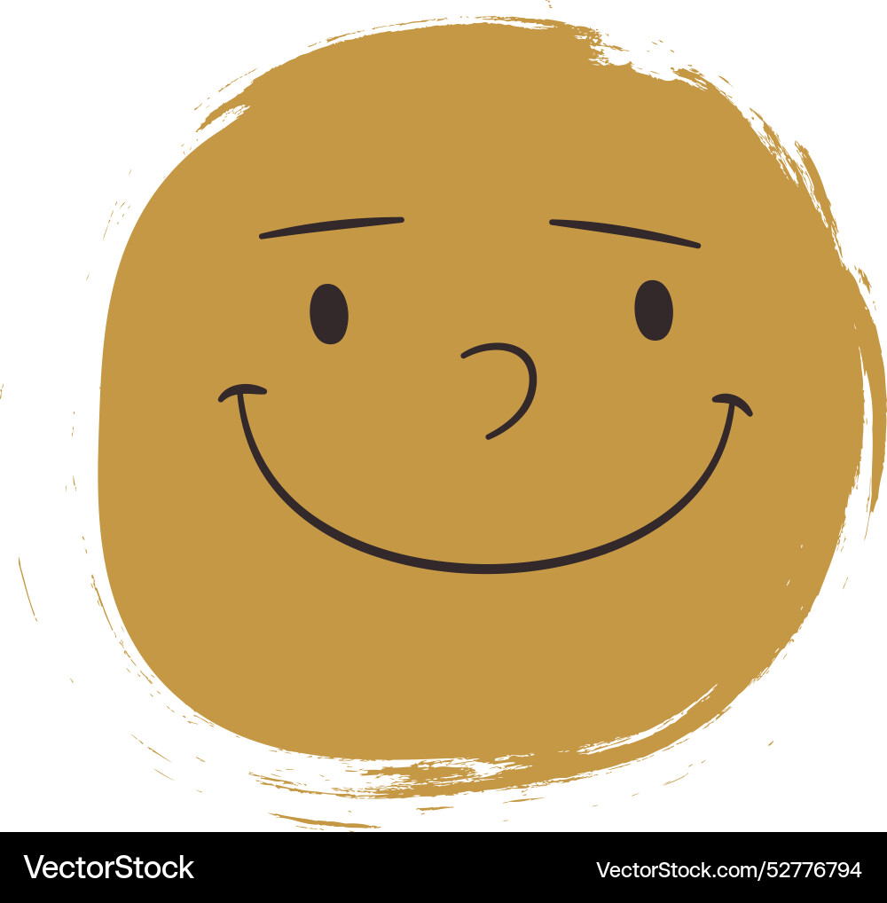 Smiley face circle doodle Royalty Free Vector Image