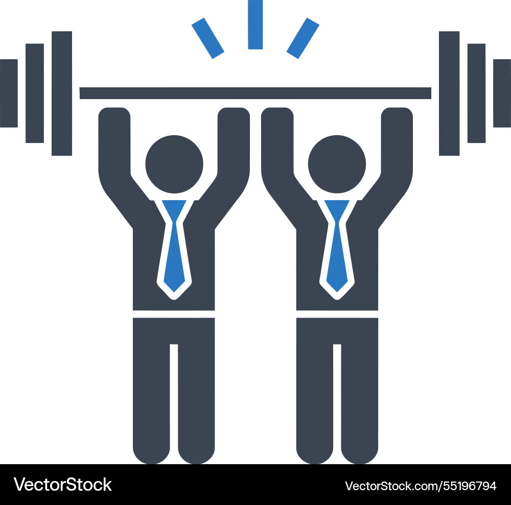 Teamwork strength icon Royalty Free Vector Image