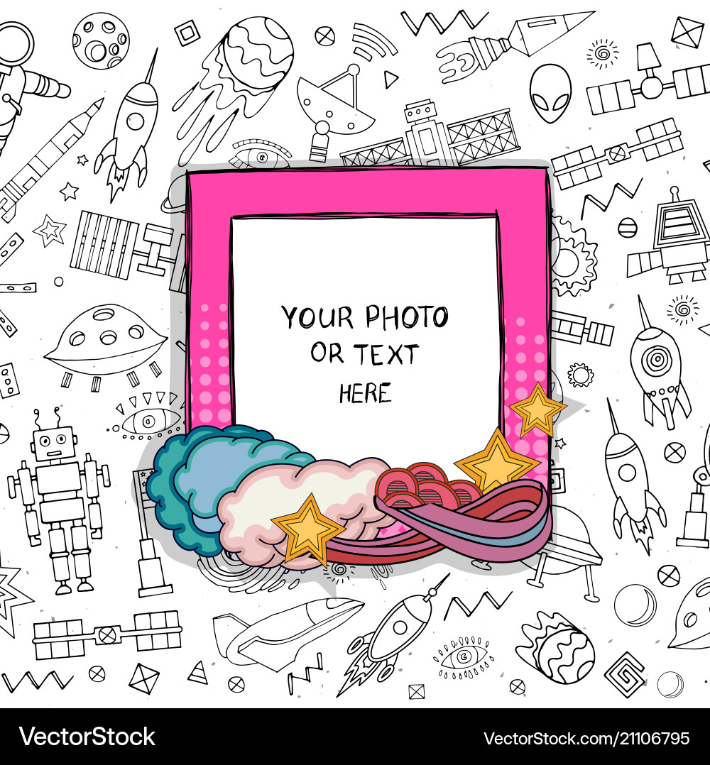 Cartoon template frame Royalty Free Vector Image