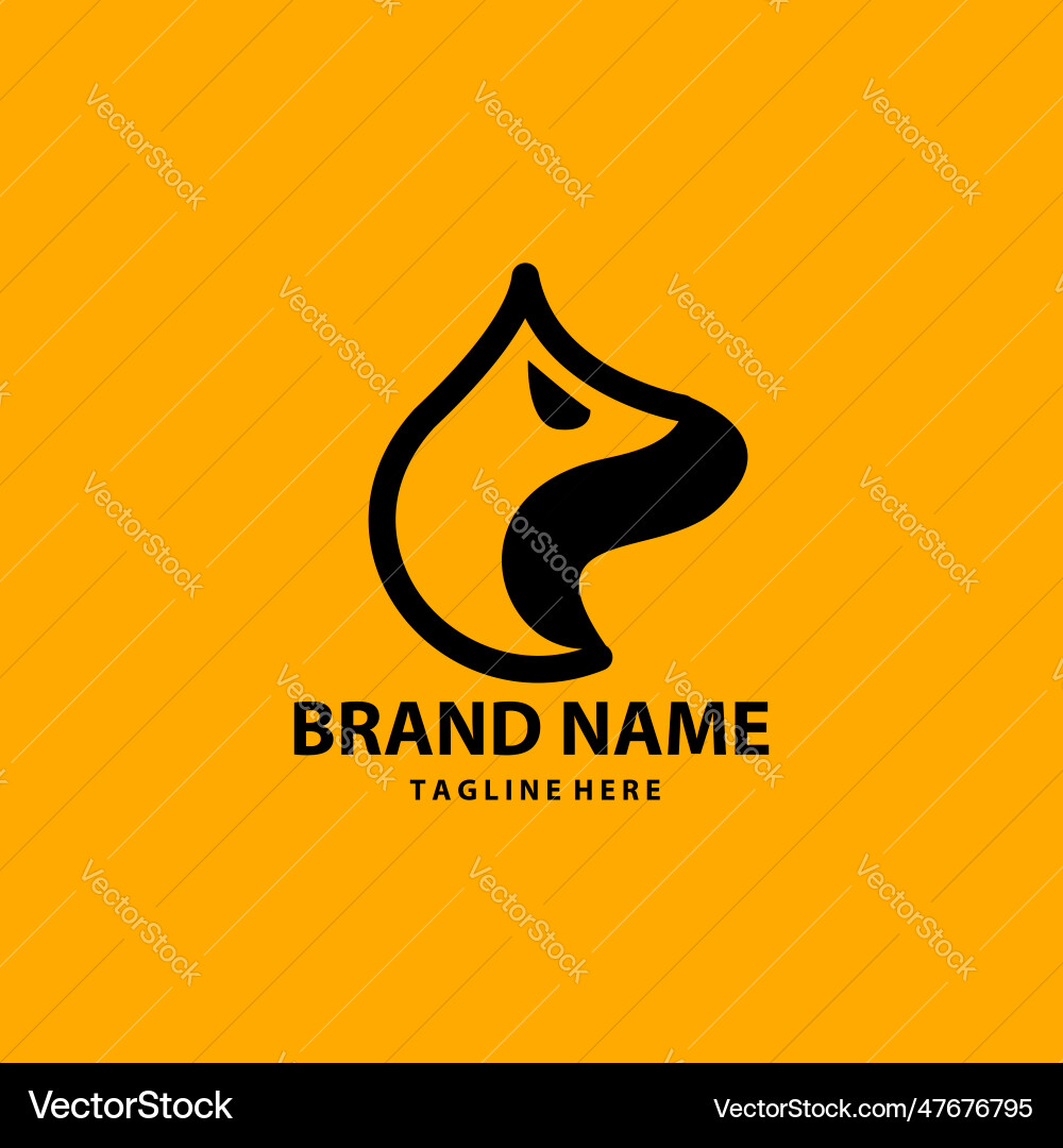 Cute fox head logo design Royalty Free Vector Image