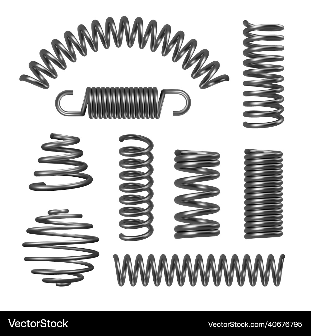 Metallfeder schwarz Set Lizenzfreies Vektorbild