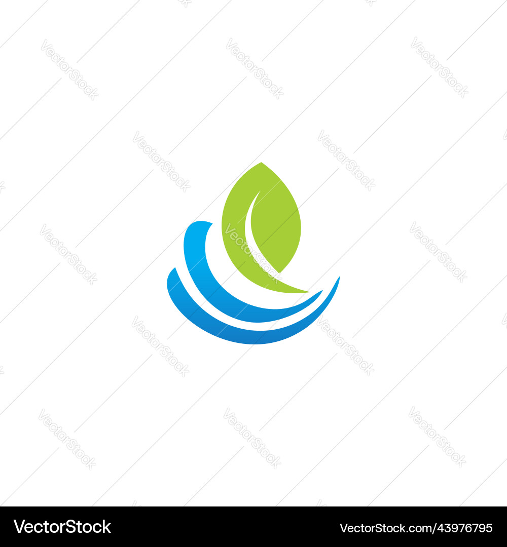 Organic eco green leaf logo Royalty Free Vector Image