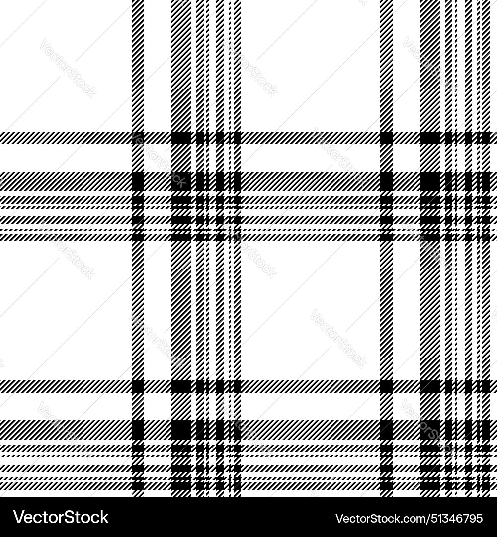 Plaid seamless pattern in black white check Vector Image