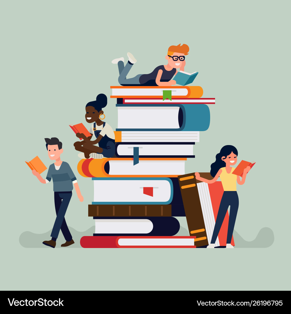 Reading concept Royalty Free Vector Image - VectorStock