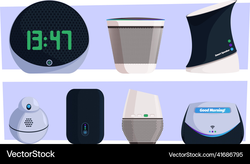 Smart speaker sound music and voice controllers Vector Image