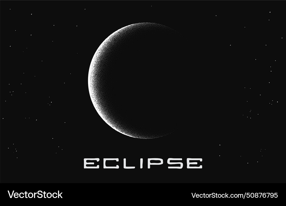 Solar eclipse made by dots Royalty Free Vector Image