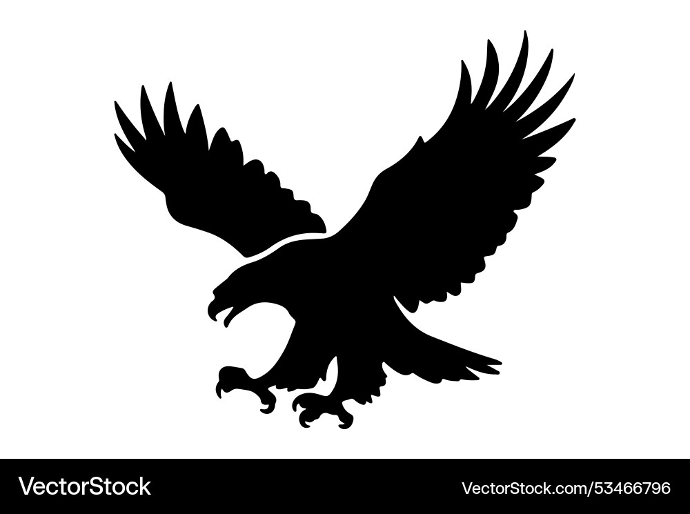 A eagle silhouette on white background Royalty Free Vector