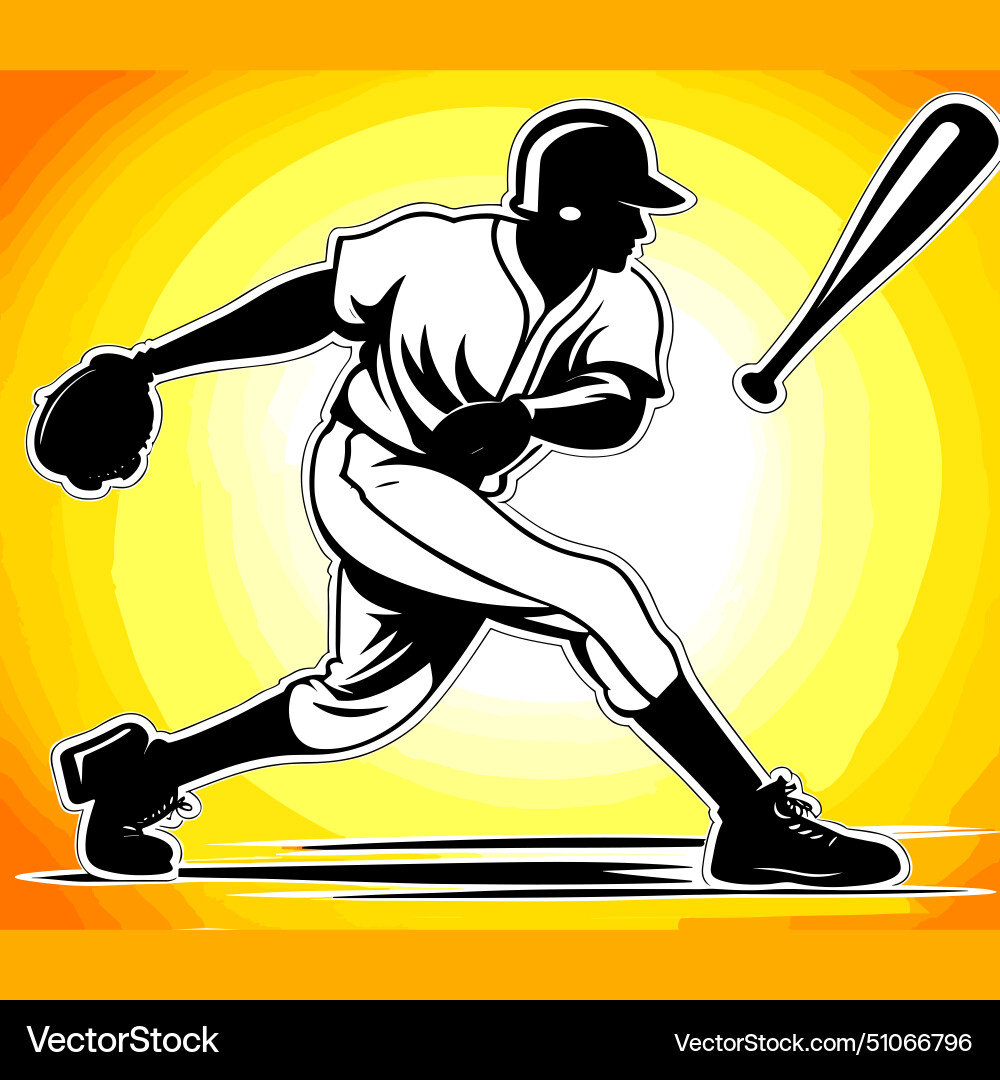 Baseball silhouettes collection isolated Vector Image