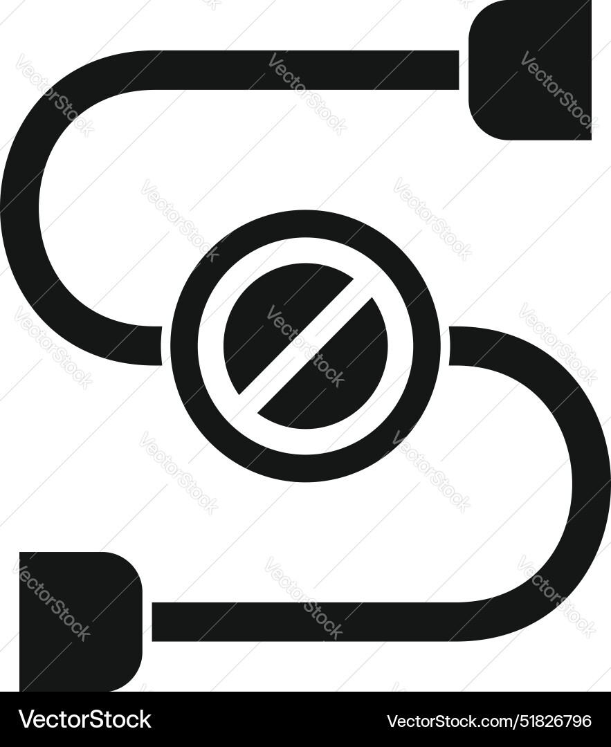 Cable disconnected icon showing stop connecting Vector Image