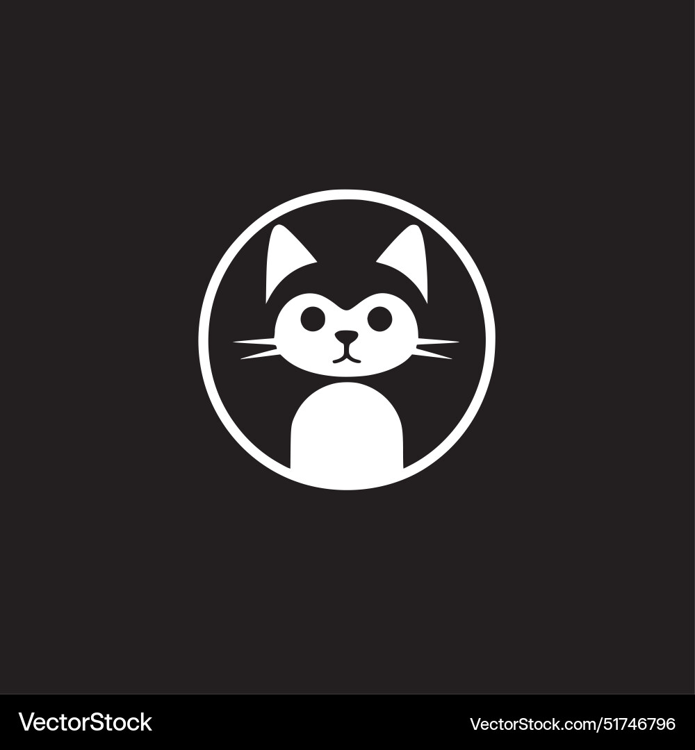 Cat - black and white isolated icon Royalty Free Vector