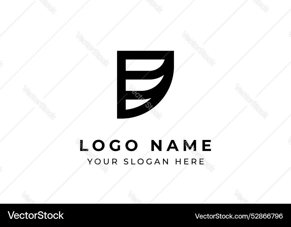 Logo letter d and wing shape logo abstract wing Vector Image