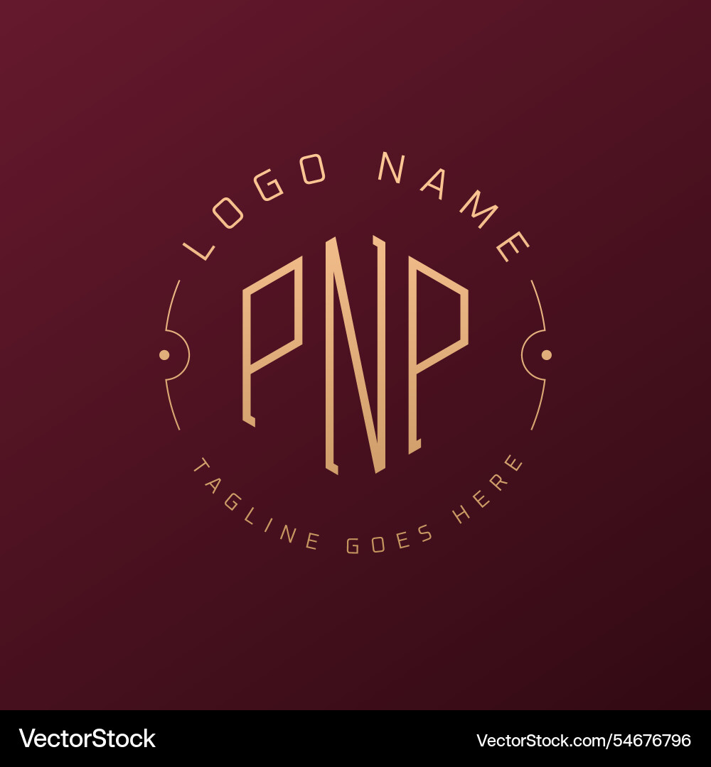 Luxus pnp logo design elegant buchstabe Lizenzfreier Vektor