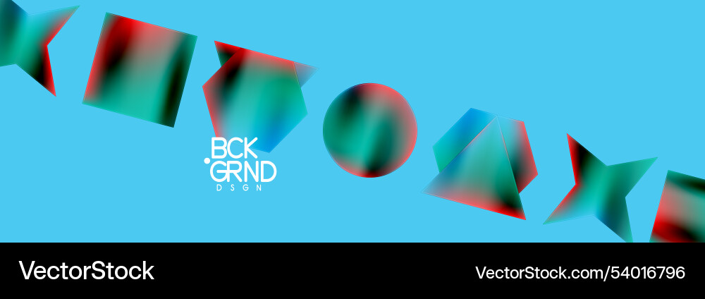 Neon color geometric shapes square triangle circle