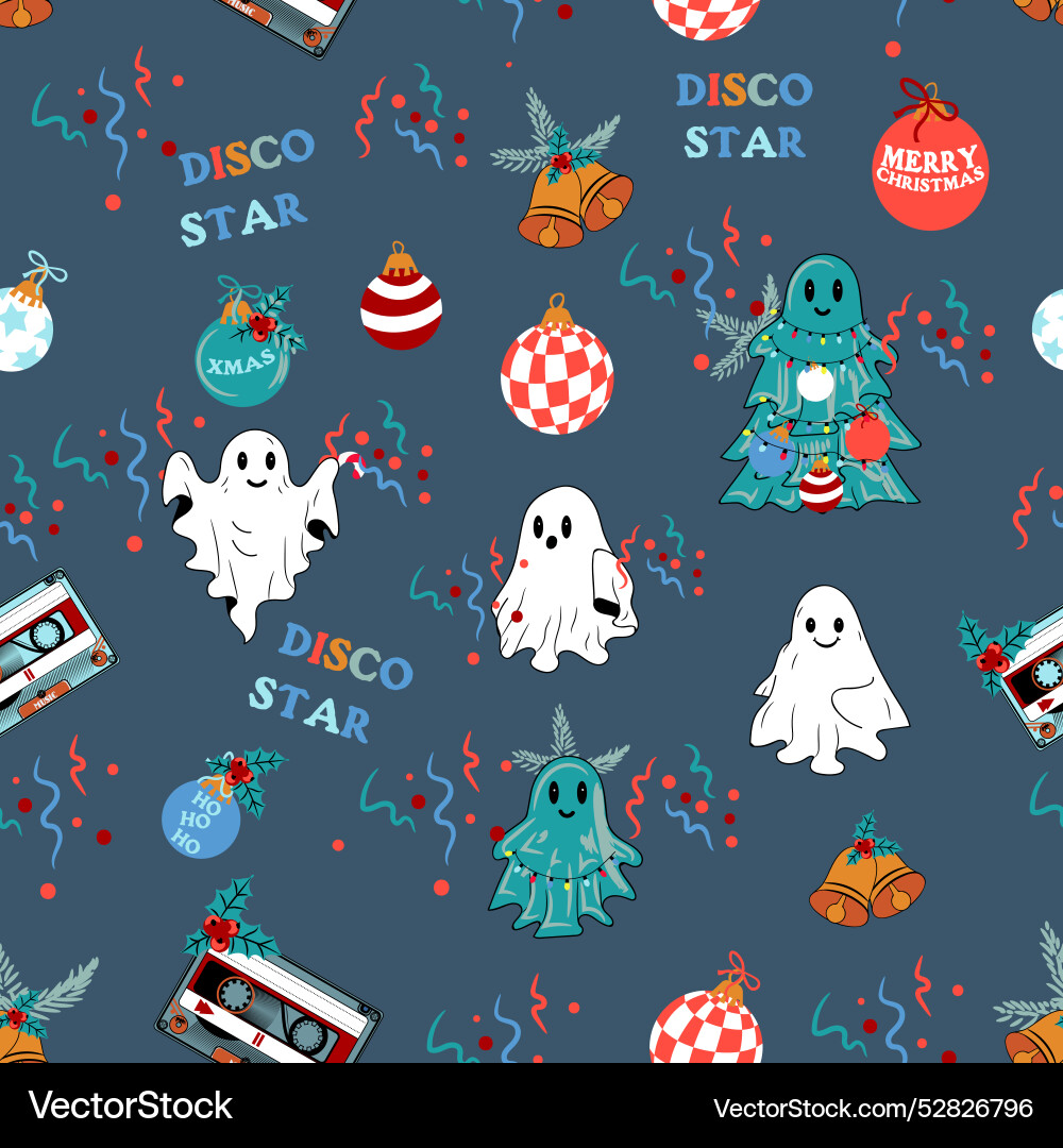 Seamless halloween christmas pattern Royalty Free Vector