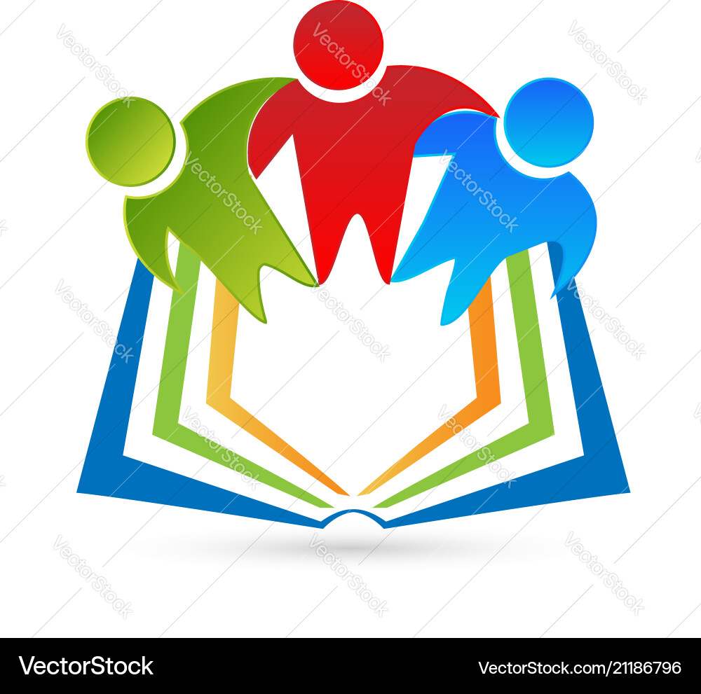 Students reading a book icon Royalty Free Vector Image