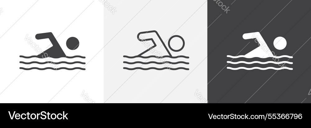 Swimmer icons collection graphic designs for ui Vector Image