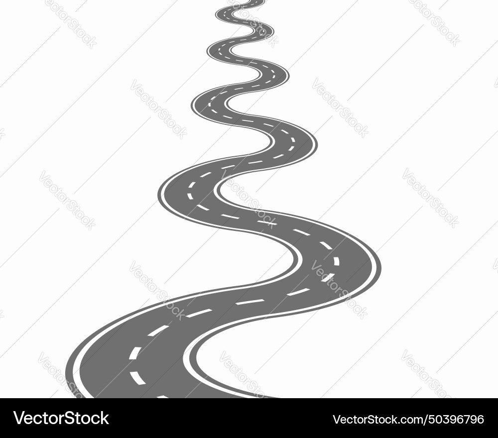 Winding road isolated on white background Vector Image
