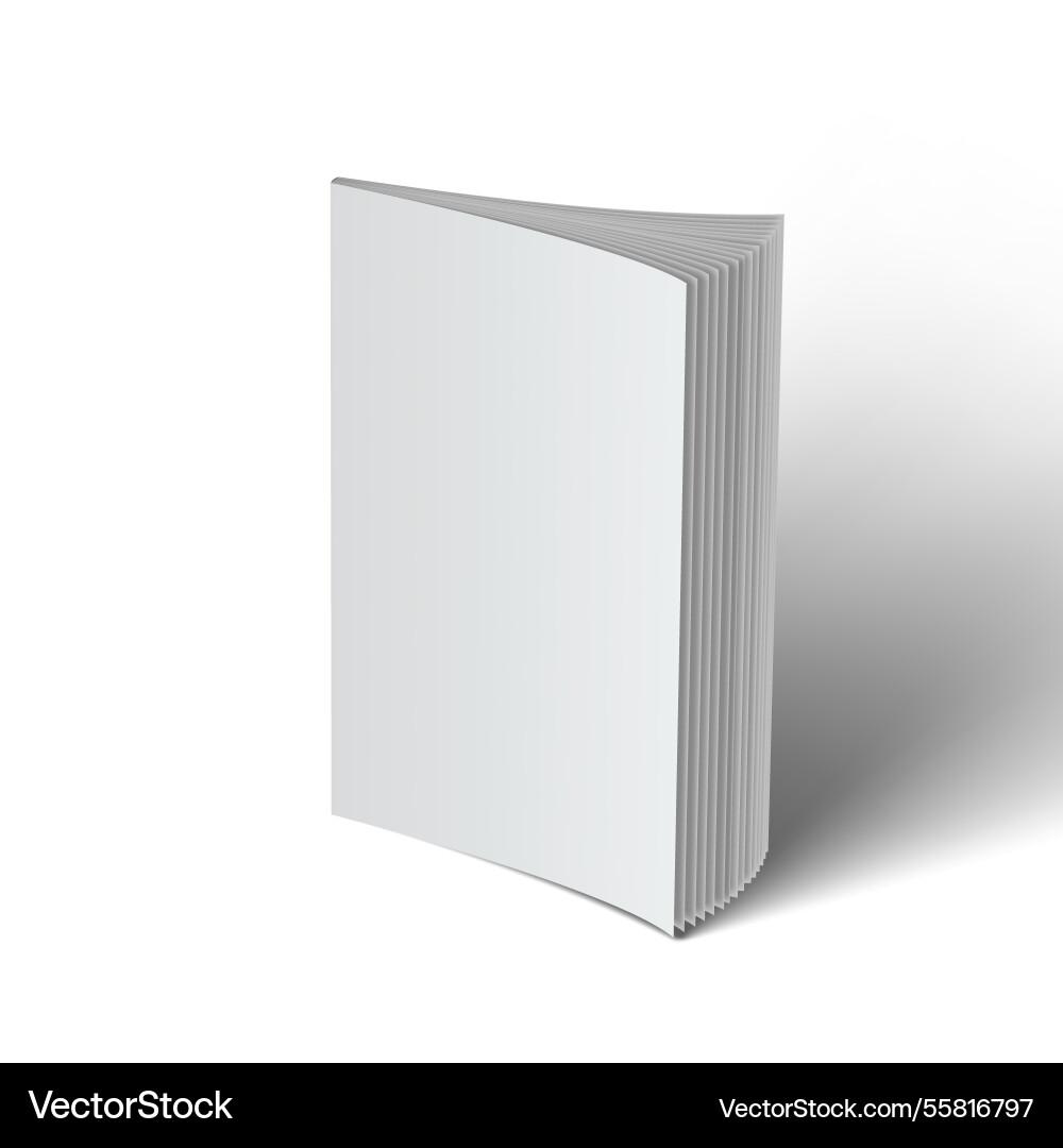 3d closed clear brochure with white sheets Vector Image