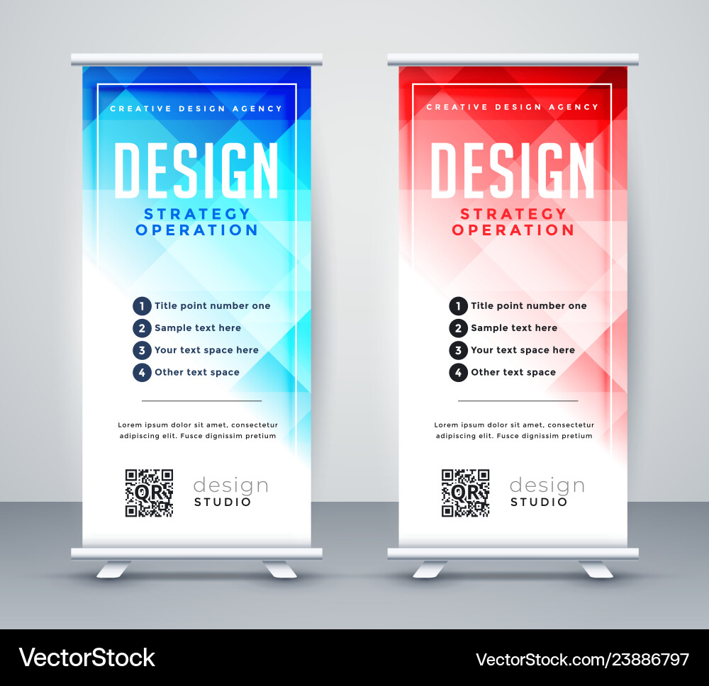 Abstract style business roll up banner template Vector Image
