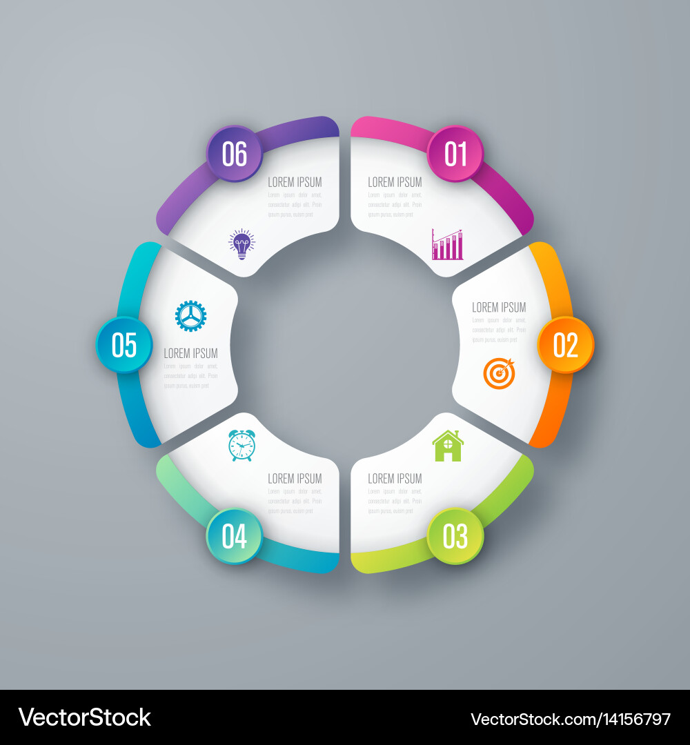 Circle infographic template for graphs Royalty Free Vector