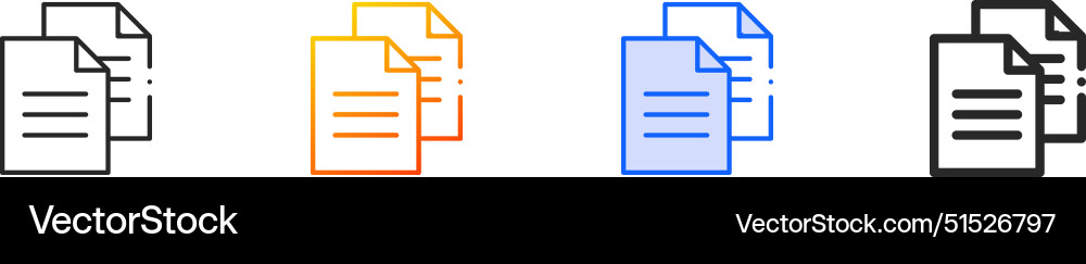 Copy iconthin linear gradient blue stroke Vector Image