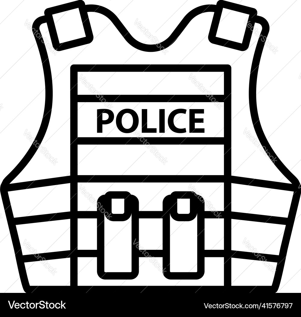 Police vest icon Royalty Free Vector Image - VectorStock