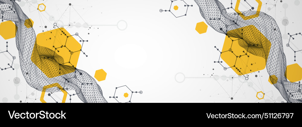 Scientific and technological background wireframe Vector Image