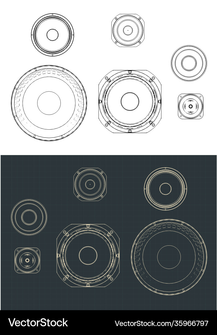 Speakers set drawings Royalty Free Vector Image