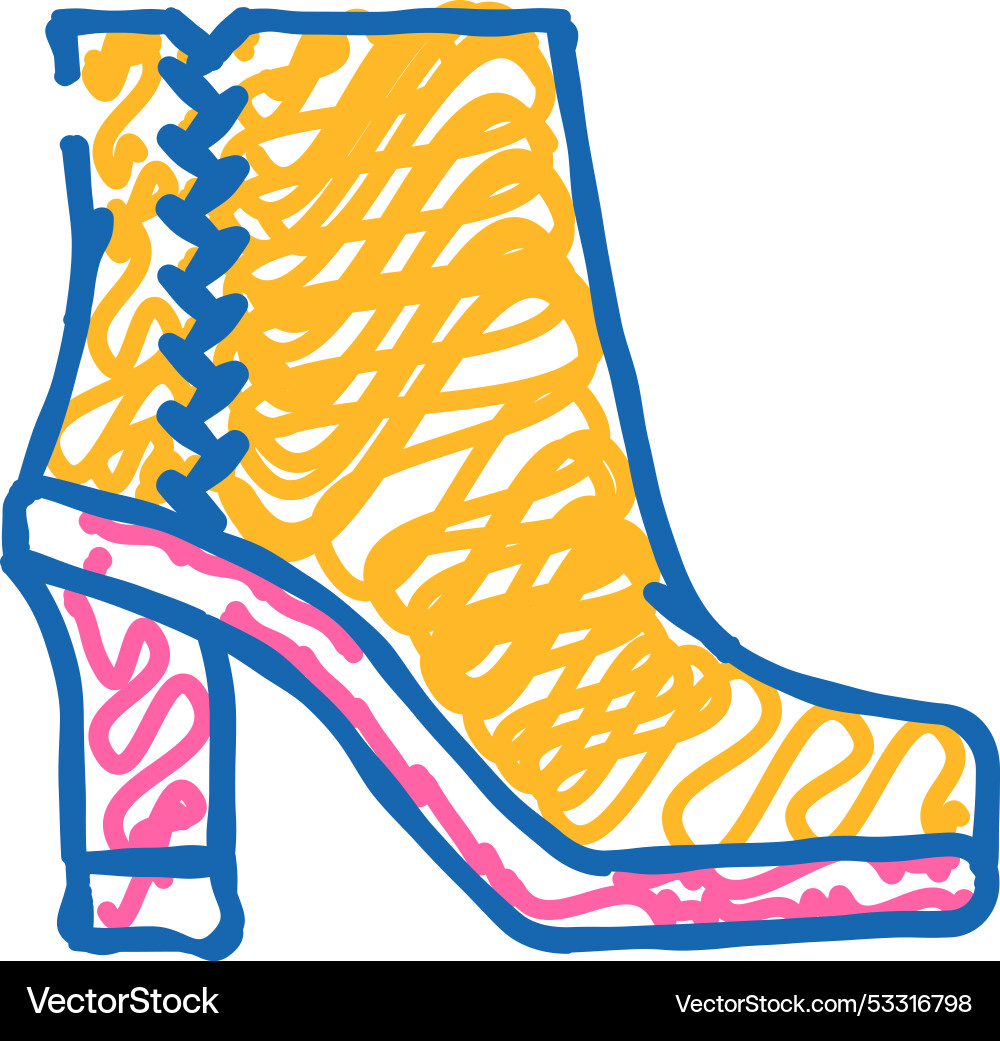 Ankle boots icon doodle Royalty Free Vector Image