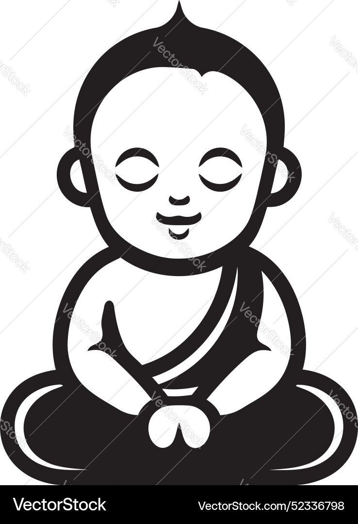 Buddha bliss cartoon zen silhouette harmonious Vector Image