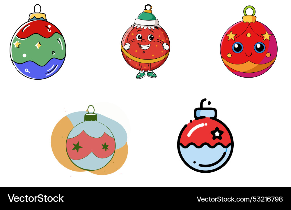 Christmas bauble set art Royalty Free Vector Image