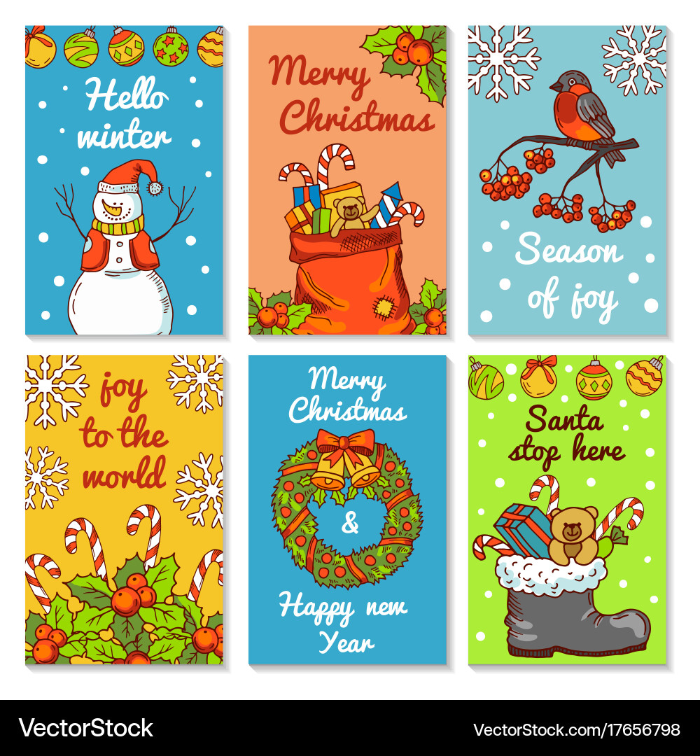 Christmas invitation cards Royalty Free Vector Image
